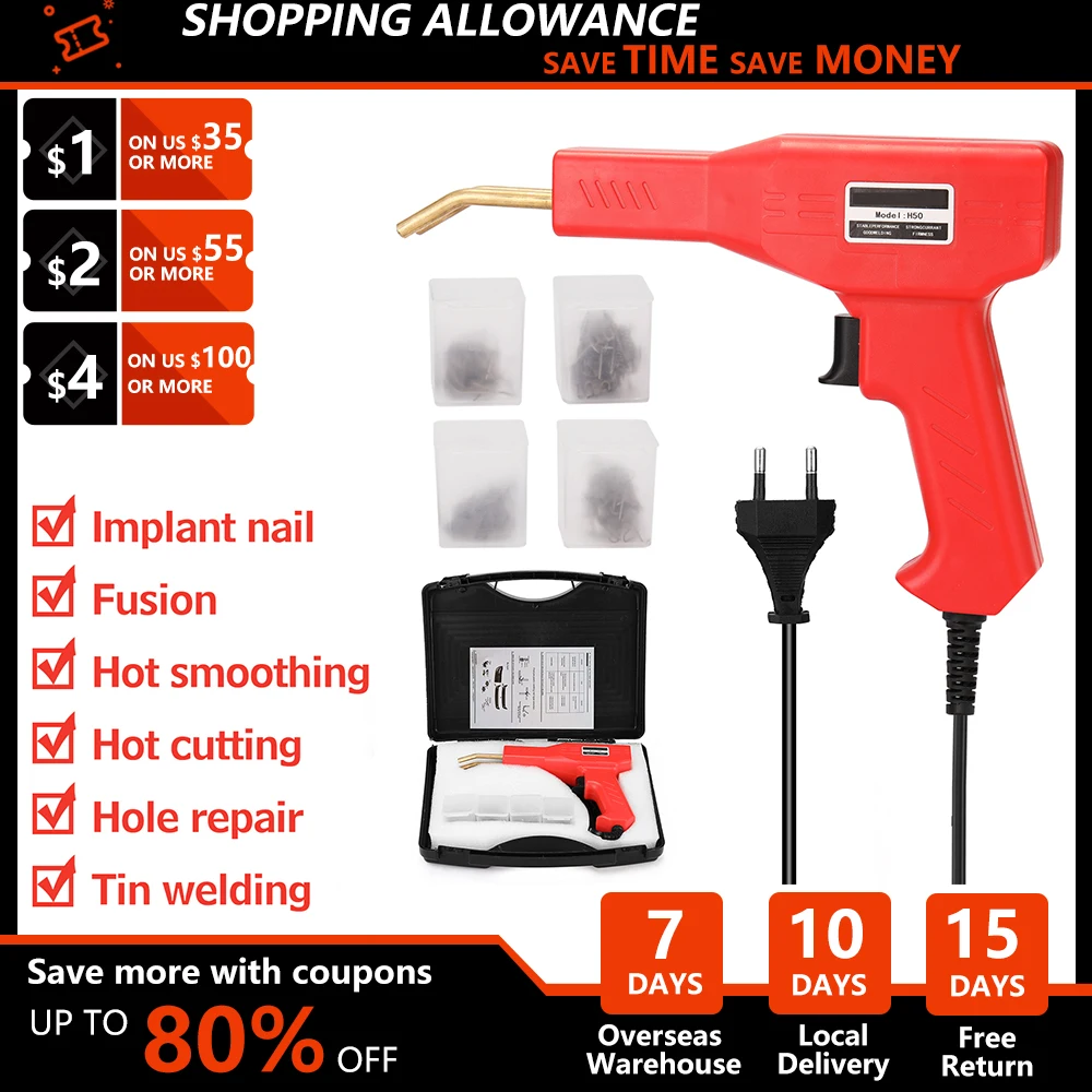 50W Handy Plastic Welder Garage Tools Hot Staplers Machine Staple PVC ...