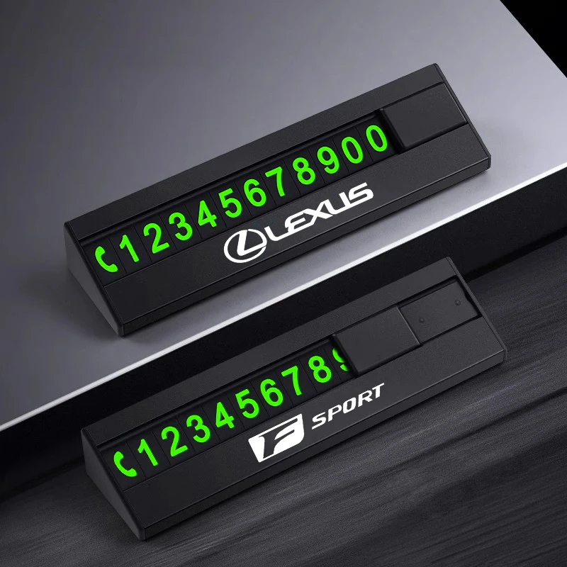 Car Temporary Parking Card Car Noctilucent Phone Number Plate For Lexus ...