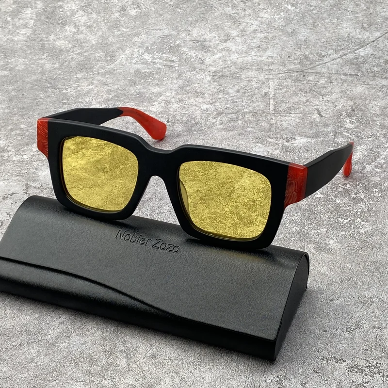 Frosted-acetate-sunglasses-Men-s-and-women-s-fashion-rectangular ...