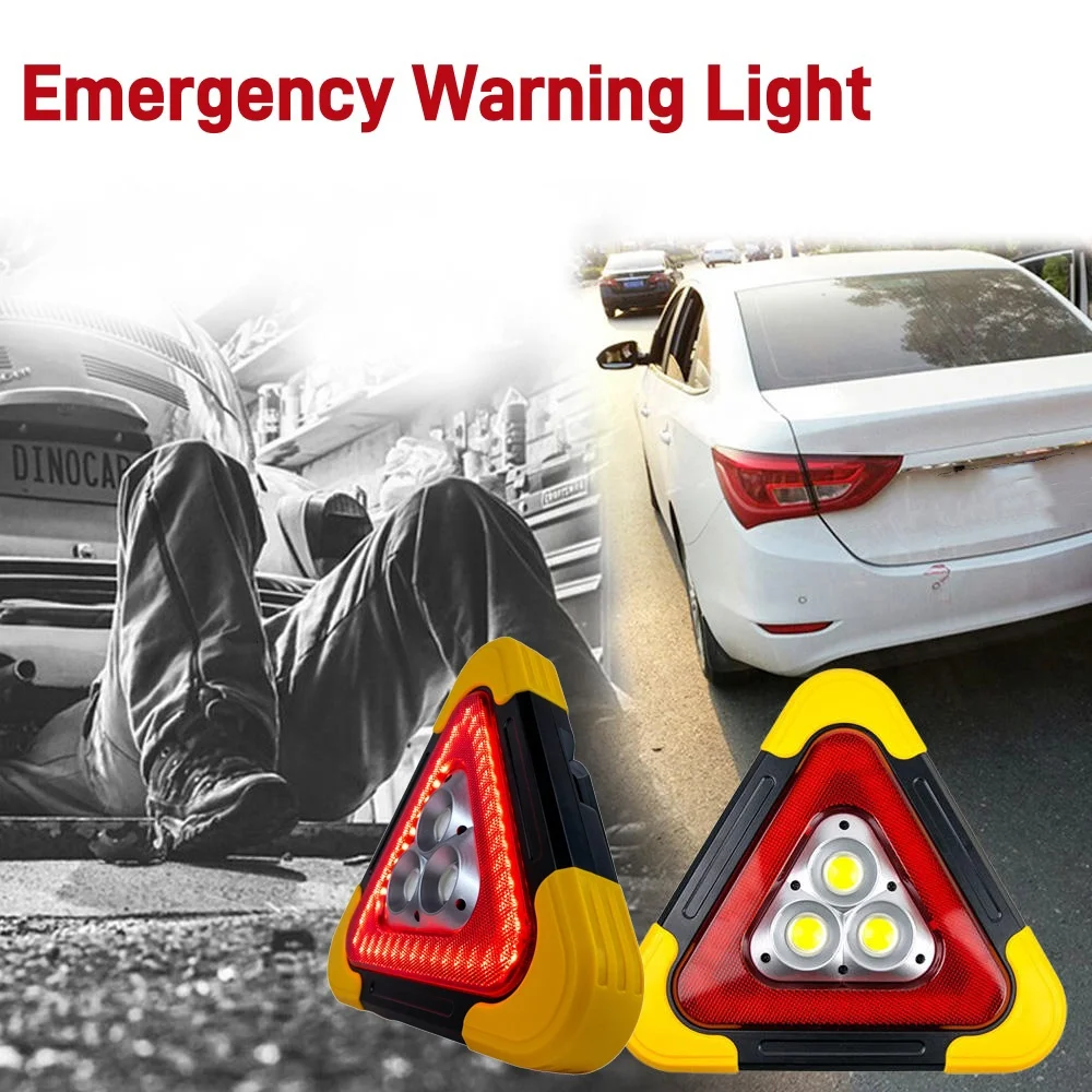 Portable-Triangle-Warning-Flashing-LED-Work-Light-Car-Road-Breakdown ...