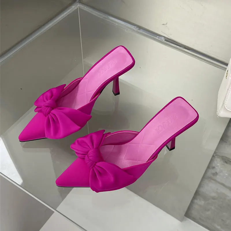 2023 New Spring Autumn Women Pumps Slippers Big Butterfly Knot Sandals ...