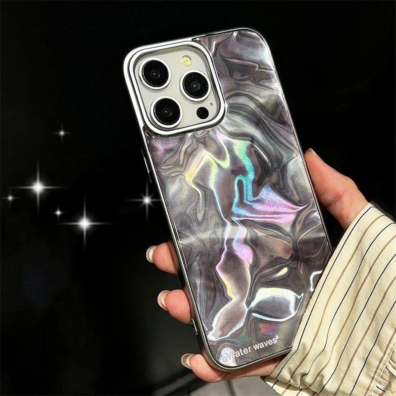 Korea-Gradient-Aurora-Swirl-Laser-Phone-Case-For-iphone-15-14-13-12-11 ...
