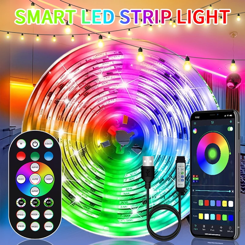 1M-30M-5050-RGB-LED-Strip-Light-USB-Bluetooth-RGB-5V-LED-Lights ...