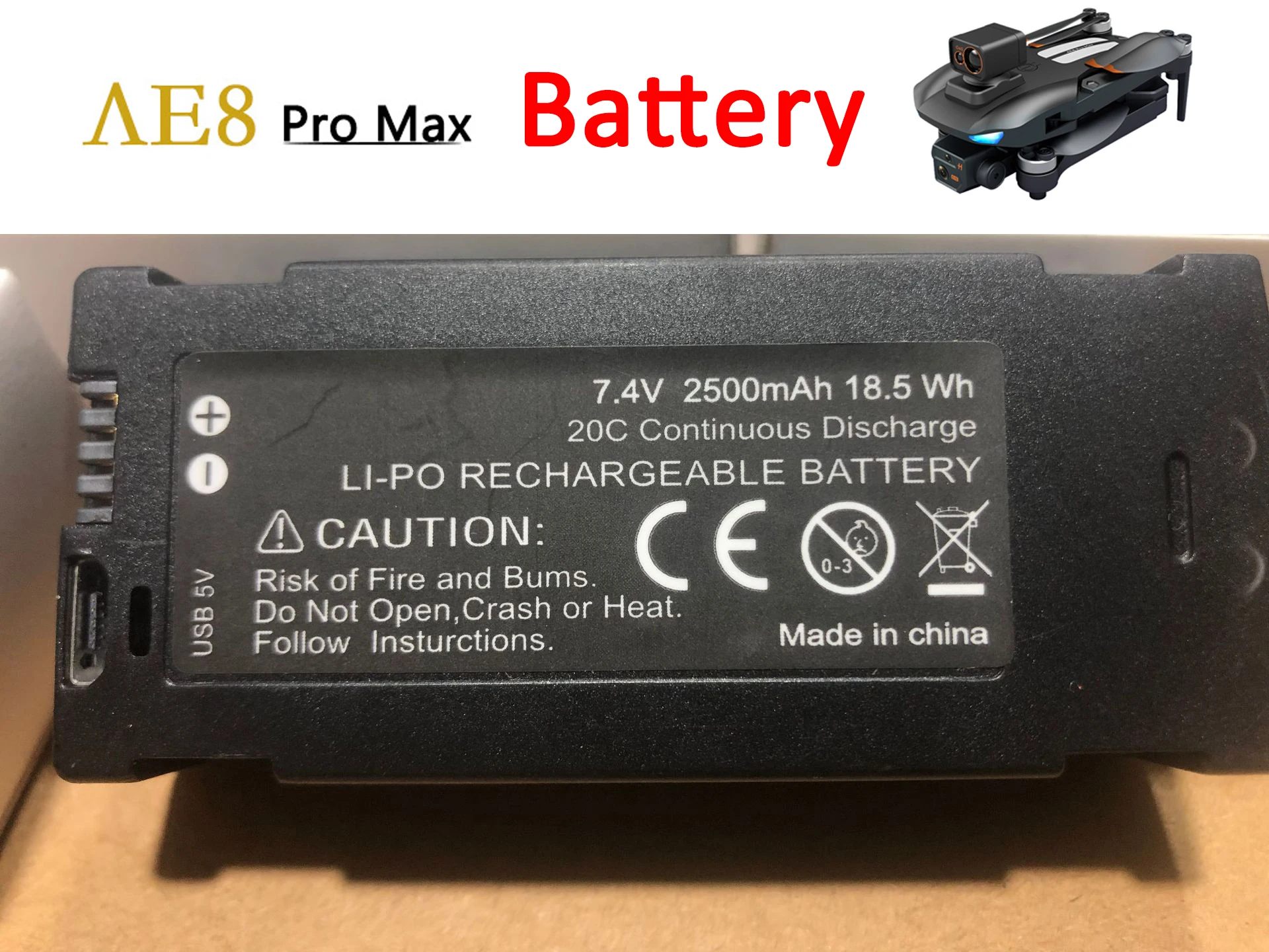 Ae8 Pro Max Gps Drone Original Spare Part Lipo Battery 7 4v 2500mah