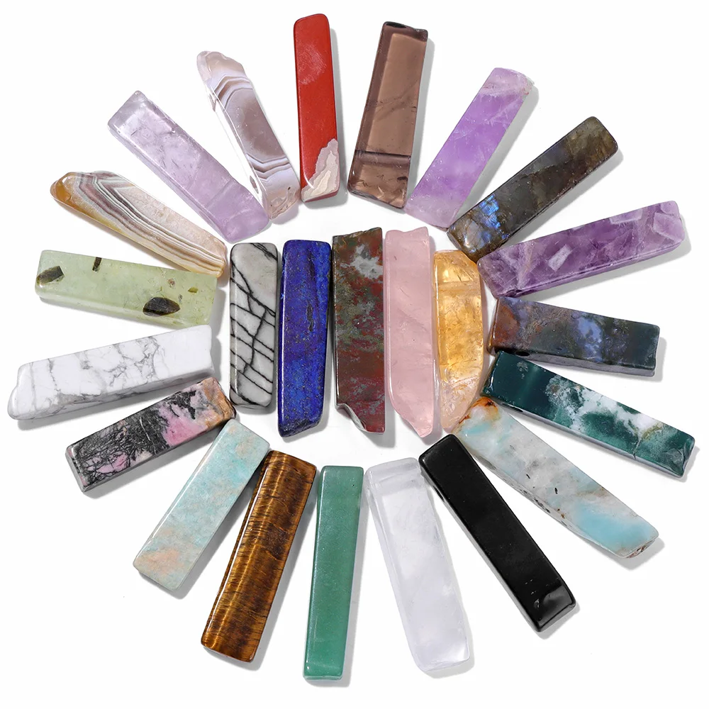 5Pcs-Lot-Natural-Stone-Pendant-Irregular-Stick-Point-Beads-Top-Drilled ...