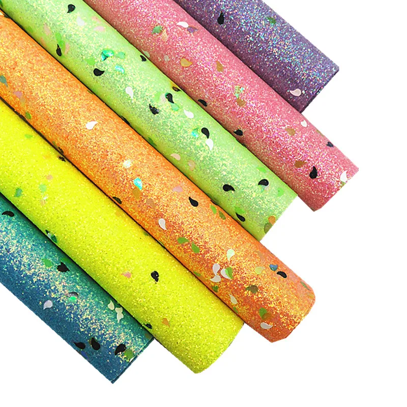 Hojas-de-cuero-con-purpurina-de-colores-ne-n-Material-de-tela-brillante ...