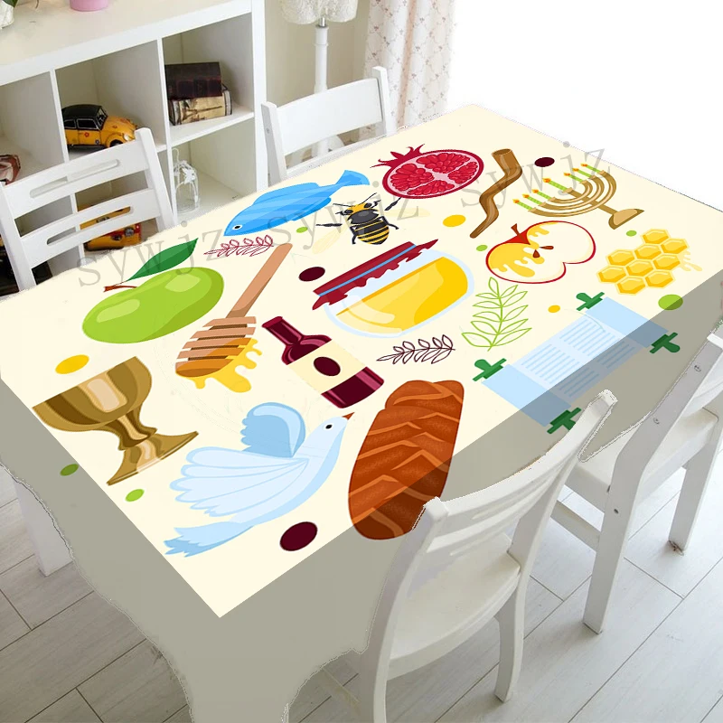 Rosh-Hashanah-Tablecloths-Party-Table-Decorations-Rectangular-Apple ...