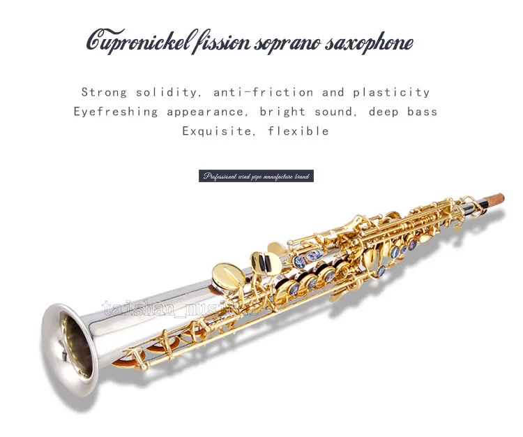 Professional TAISHAN Soprano Saxophone Straight cupronickel Sax With ...