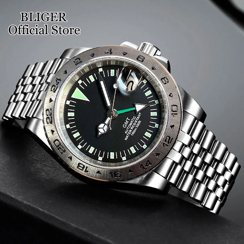 Bliger 39mm Japan Nh34a Luminous Nh34 Gmt Automatic Watch For Men ...
