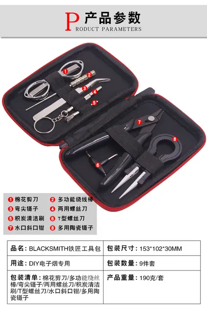 Rdta Rda Rta Vape Diy Szerszámtáska Csipeszek Fogóhuzalos Huzalfűtés ...