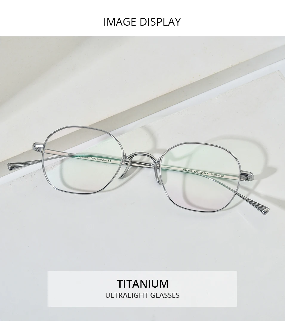 FONEX Titanium Glasses Frame Men Vintage Square Eyeglasses