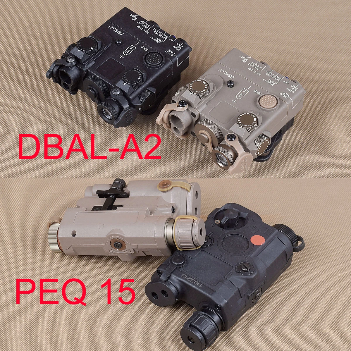 Tactical Peq-15 Dbal A2 Airsoft Weapons Gun Light Red Dot Laser Pointer ...