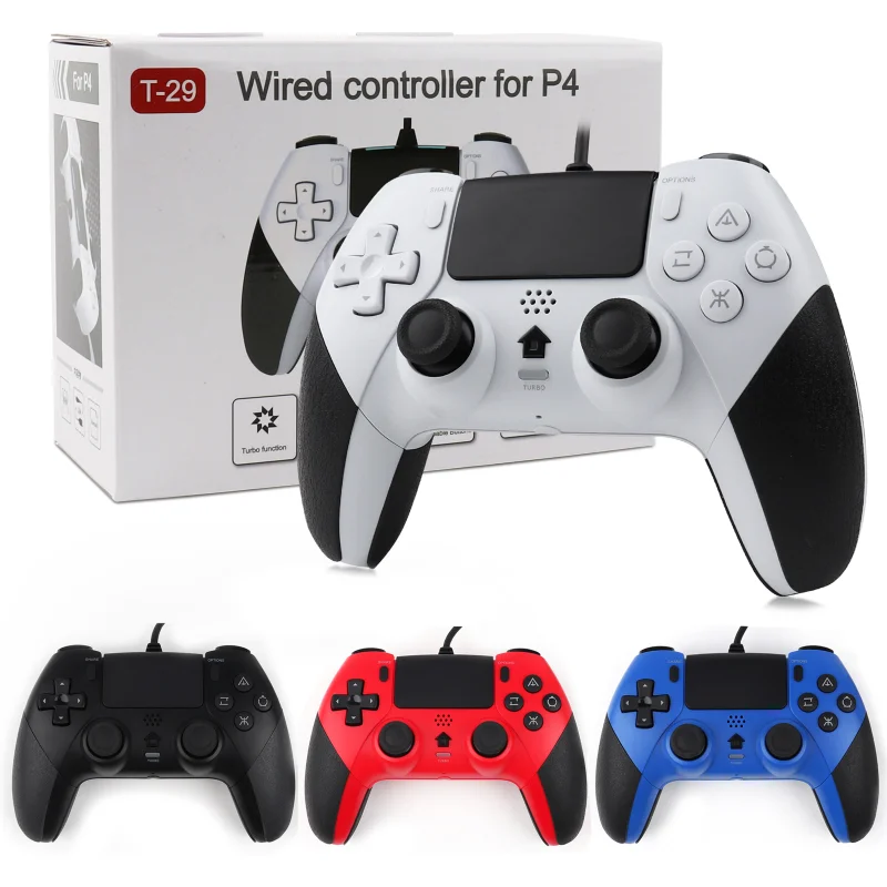 Ps4 프로 슬림 콘솔 용 유선 게임 컨트롤러 게임패드 조이스틱 컨트롤 Pc Win 게임용 비디오 게임 액세서리