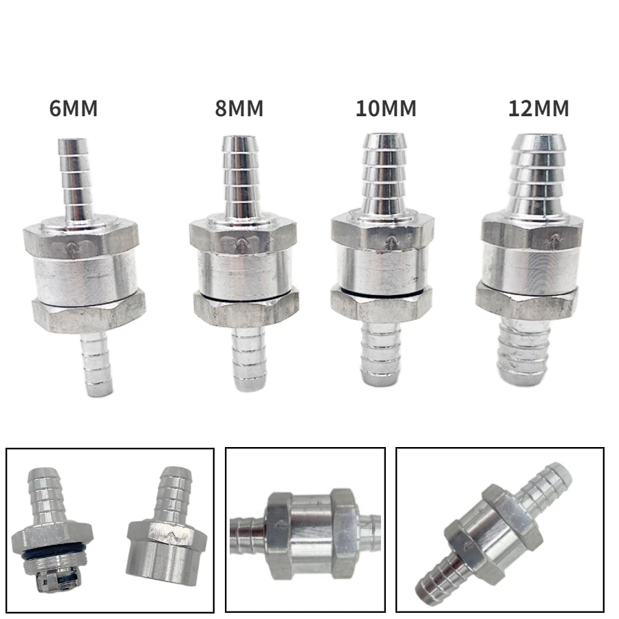 New-Fuel-Non-Return-Check-Valve-6-8-10-12mm-Aluminium-Alloy-Petrol ...