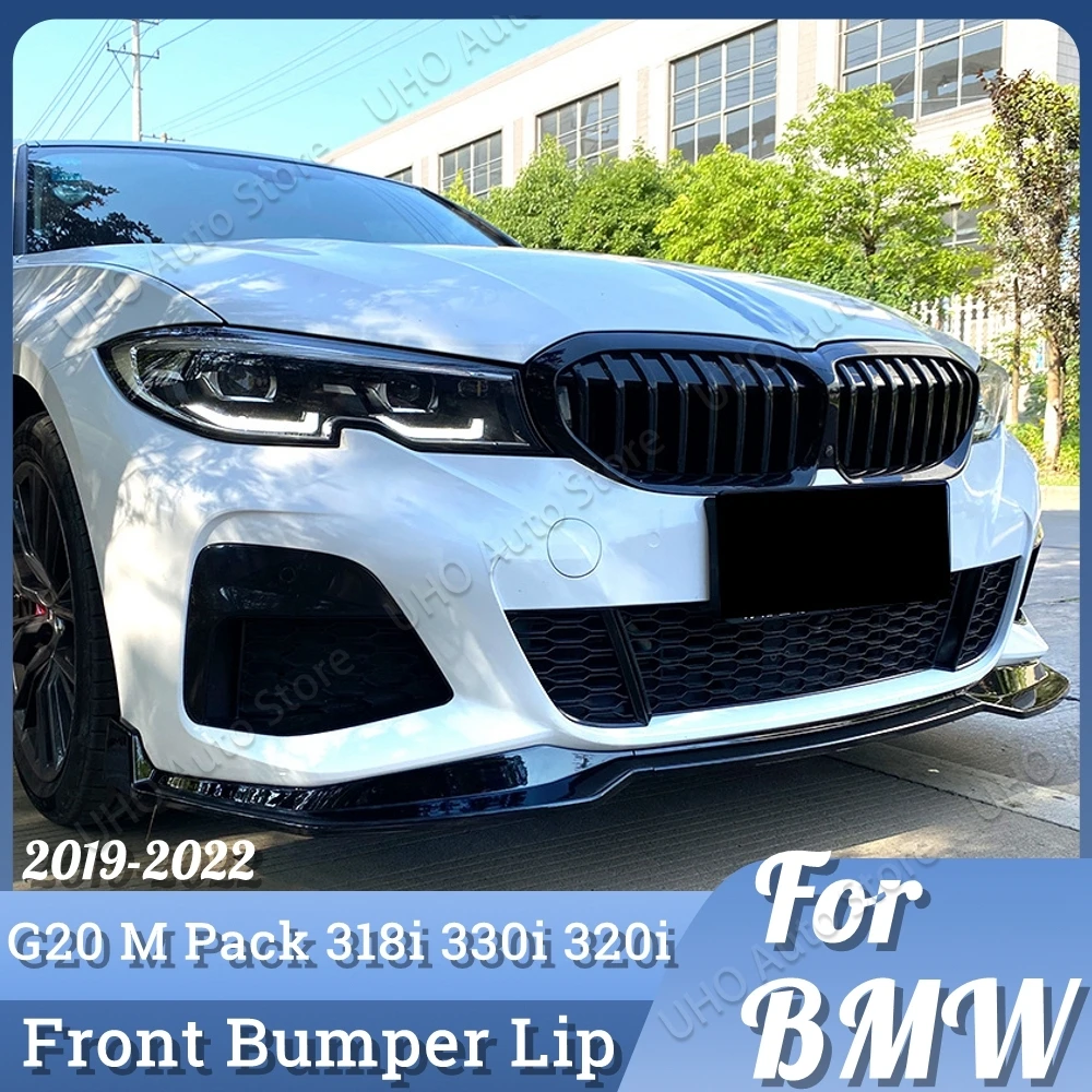 For BMW 3 Series G20 M Pack Front Bumper Splitter Lip Spoiler Diffuser ...