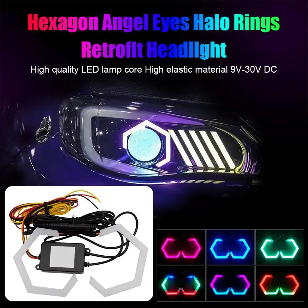 Anillos hexagonales de Ojos de Ángel, faro de reequipamiento, luces LED ...