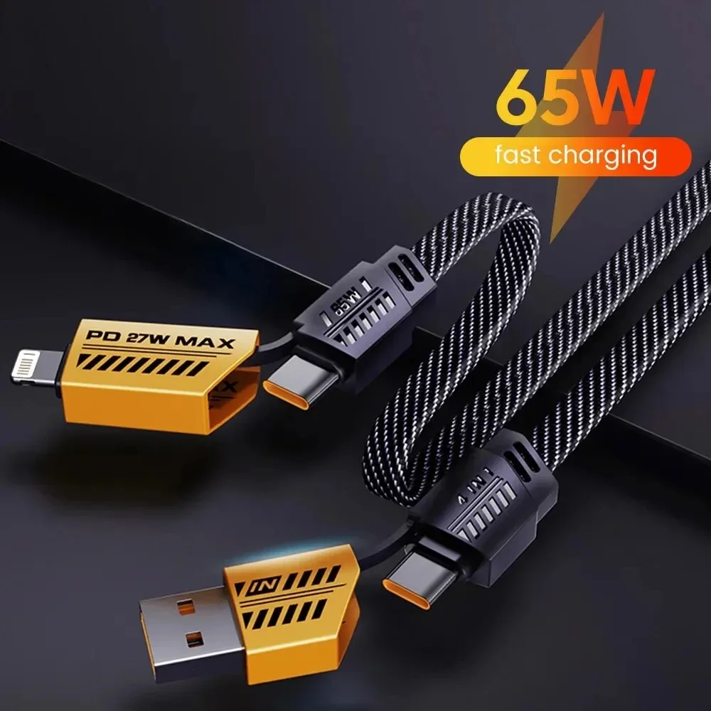 4-in-1-Fast-Charging-Cable-PD-65W-USB-Cable-Type-C-Dual-Connector ...