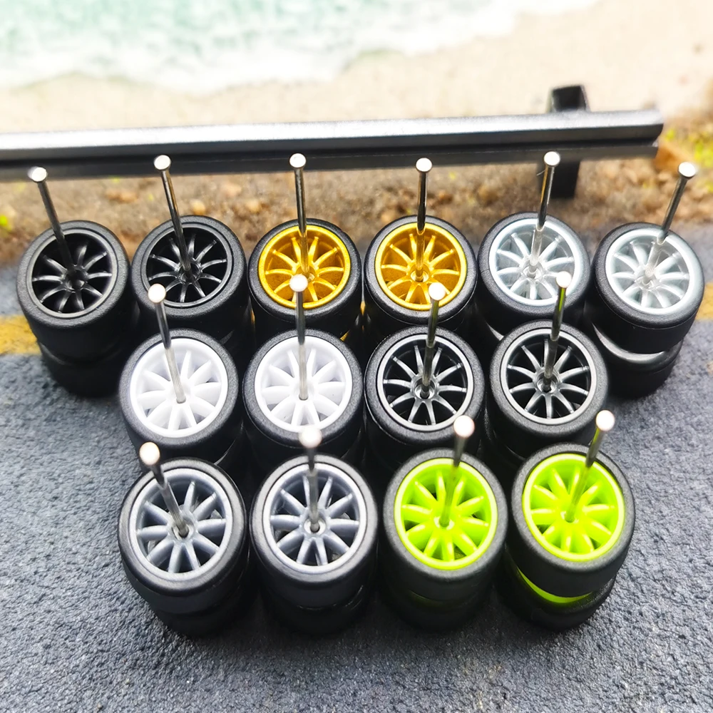 1-64-Wheels-with-Detachable-Slick-Rubber-Tires-Ten-Spokes-for-Toy-Model ...