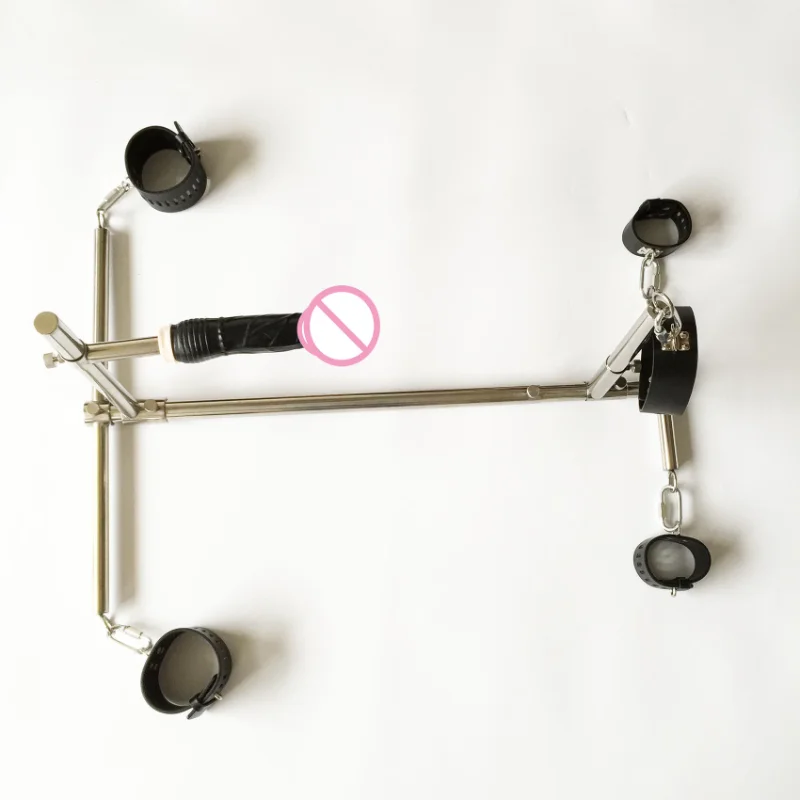 Stainless-Steel-Rack-Spreader-Bar-Open-Leg-Hand-Ankle-Cuffs-Restraint ...