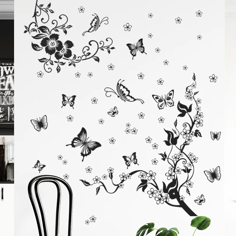 Black And White Butterfly And Flower Designs