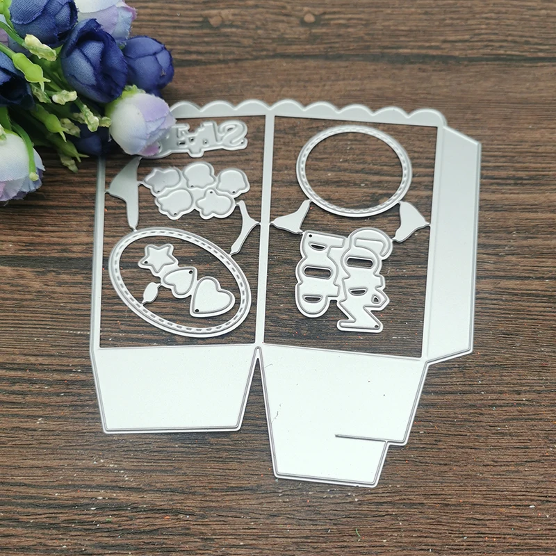New-Beautiful-Popcorn-box-Metal-Cutting-Dies-Stencils-For-DIY ...