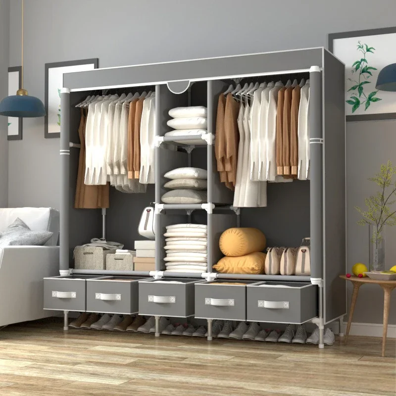 Reinforced-and-thickened-19mm-steel-pipe-simple-wardrobe-large-sized ...
