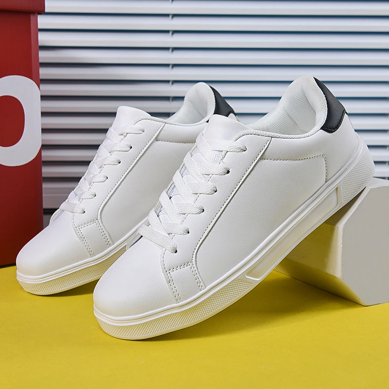 White Shoes For Men And Women In The Same Style Spring Autumn Leather ...