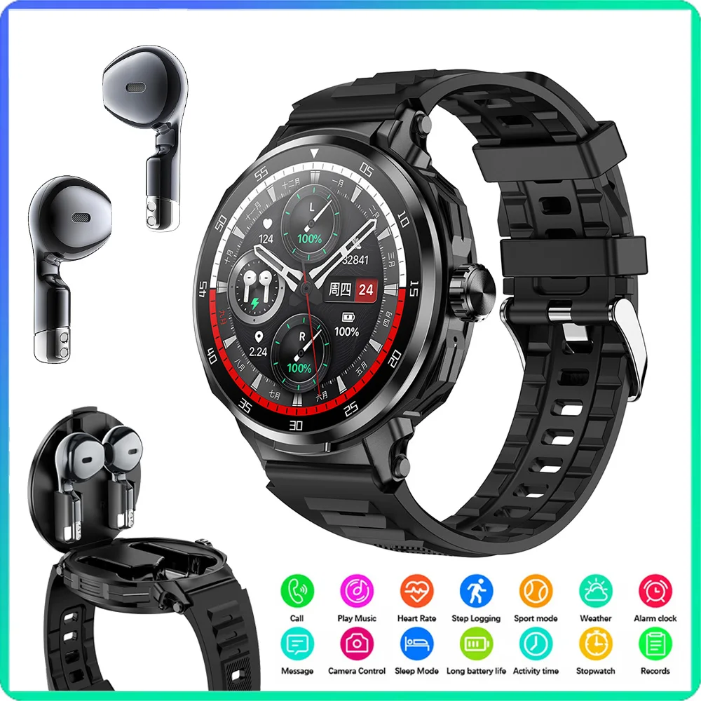 TWS 2 In 1 Smart Sports Watch Wireless Bluetooth Headset Calling Health ...