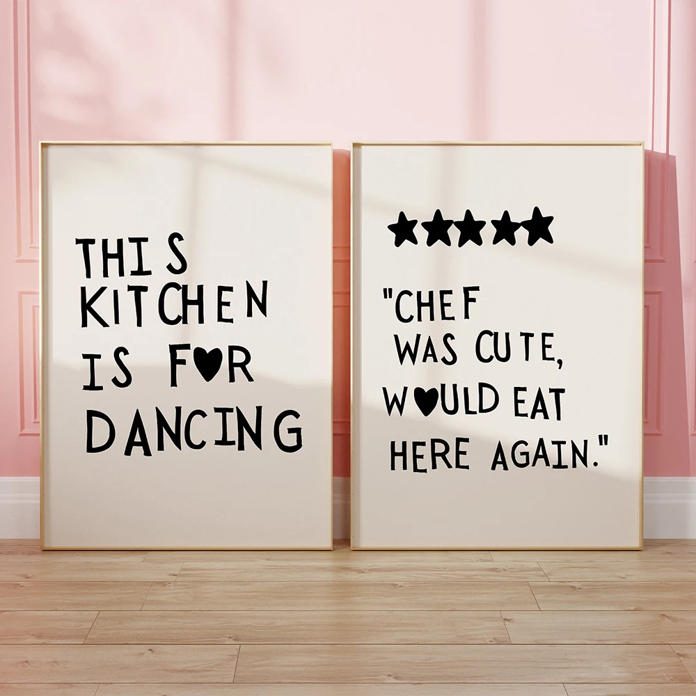 Minimalist-Heart-Black-Chef-Motivational-Quotes-Cute-Cooking-Art-Wall ...