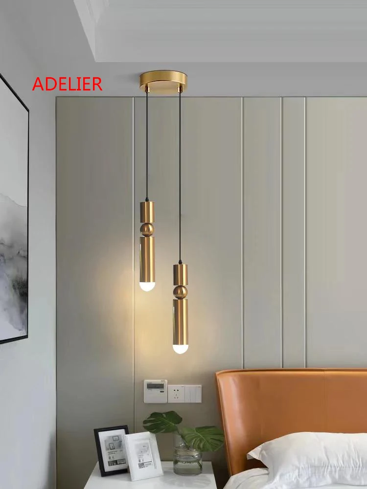 ADELIER Aluminium tube pendant lights Modern Restaurant Bar Bedroom ...
