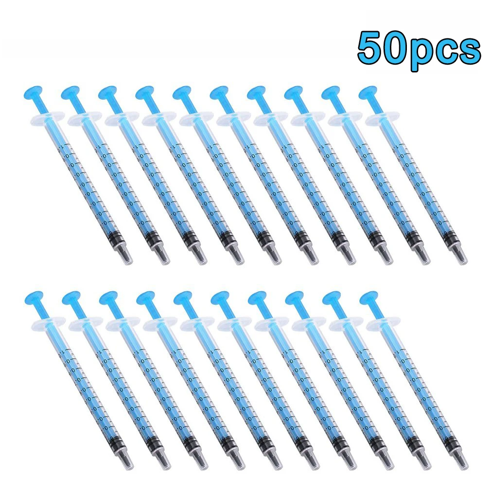 50PCS-Plastic-Syringe-1ml-Disposable-Syringes-Without-Needle-Use-For ...