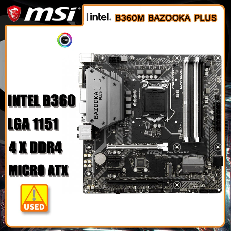 MSI B360M BAZOOKA PLUS Motherboard LGA 1151 Intel B360 DDR4 64GB PCI-E ...