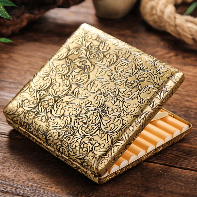 1Pcs-Gold-Portable-Metal-Cigarette-Case-for-20-Cigarettes-Flip-Open ...