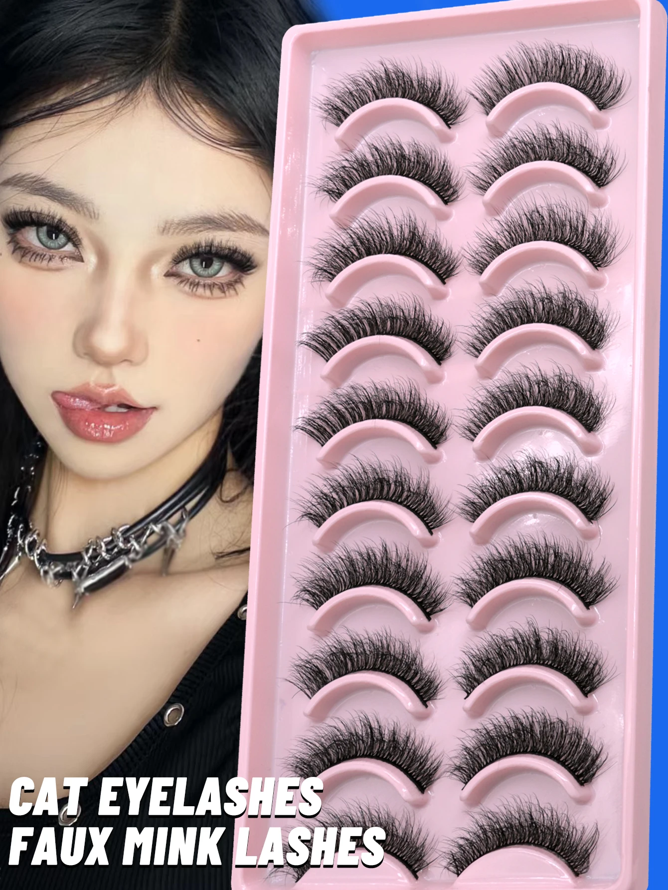 GROINNEYA-Lashes-10-pairs-6D-Faux-Mink-Lashes-Natural-False-Eyelashes ...