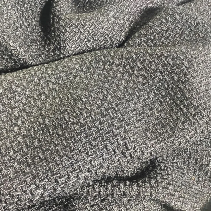 Black-wool-tweed-fabric-Wide-100cm-x-150cm-ladies-High-end-fabrics ...