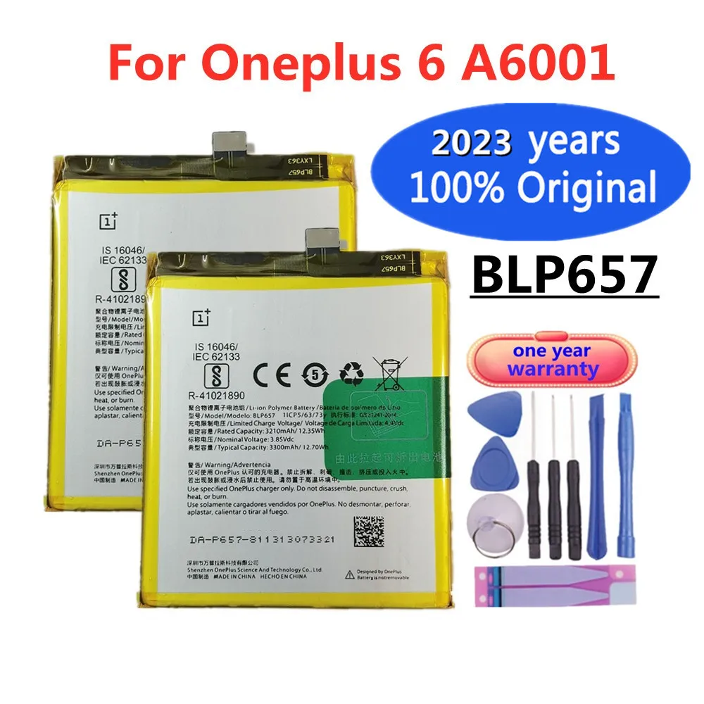 2023 New 100% Original BLP657 3300mAh Battery For OnePlus 6 A6001 One ...