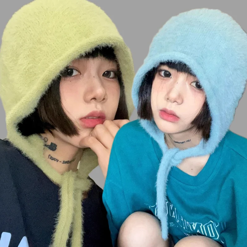 Y2K-Cute-Beanie-Hat-Autumn-and-Winter-Warm-Japanese-Knitted-Pile-Caps ...