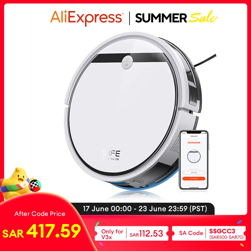 ILIFE-V3X-V7s-Plus-Vacuum-Cleaner-Robot-120mins-Automatic-Charging-Home ...