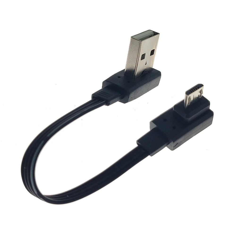20CM Super Flat Flexible Up and Down Left Right Angled 90° USB Micro ...