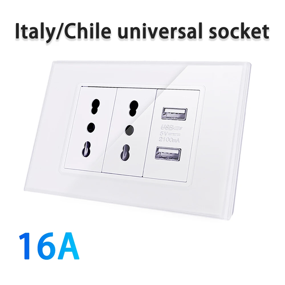 Enchufe-de-pared-doble-para-el-hogar-panel-de-vidrio-templado-2USB ...
