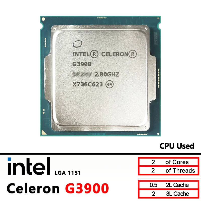 Intel Celeron G3900 2,8 GHz Usado Dual-Core Dual-Thread 51W CPU ...