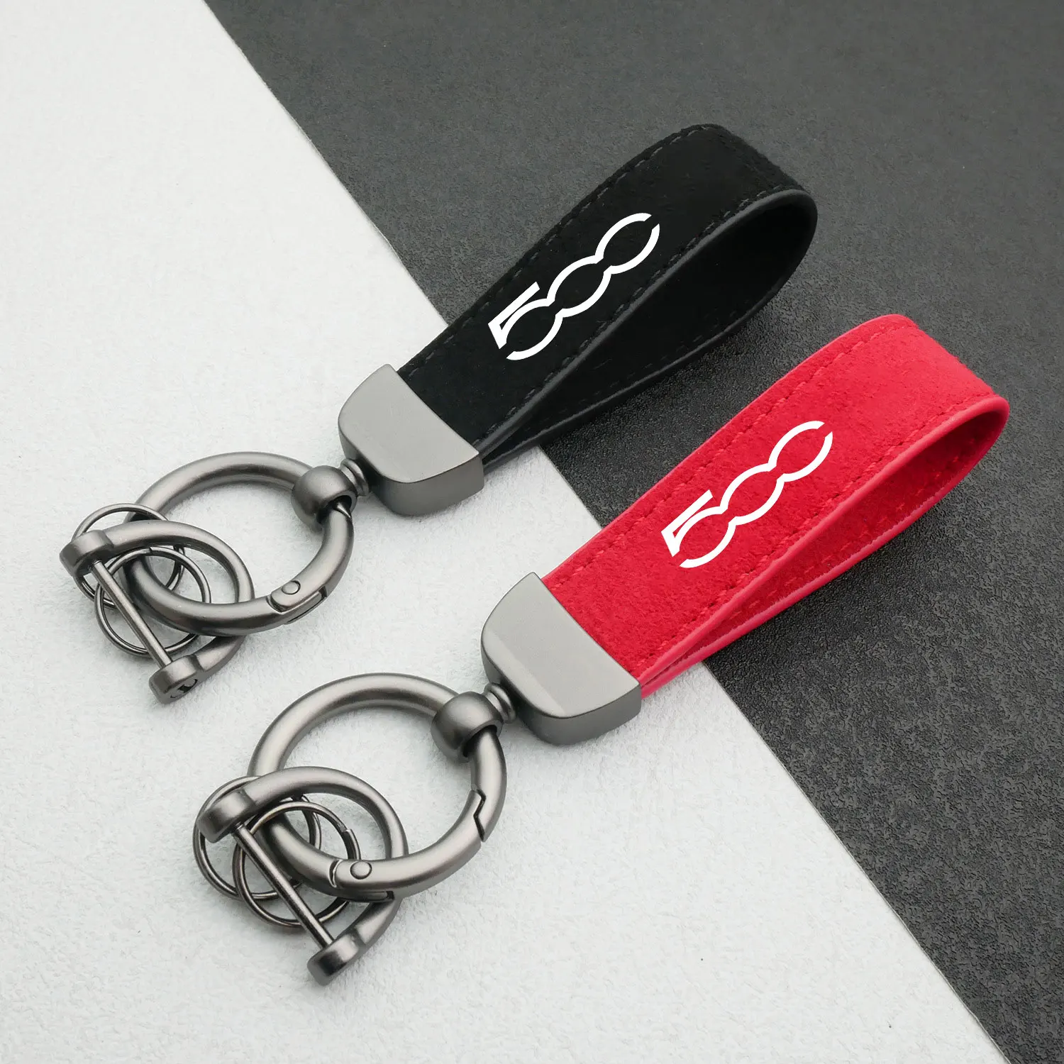 Car-Suede-Keychain-Sport-Key-Ring-Custom-Gift-With-Logo-For-Fiat-Abarth ...