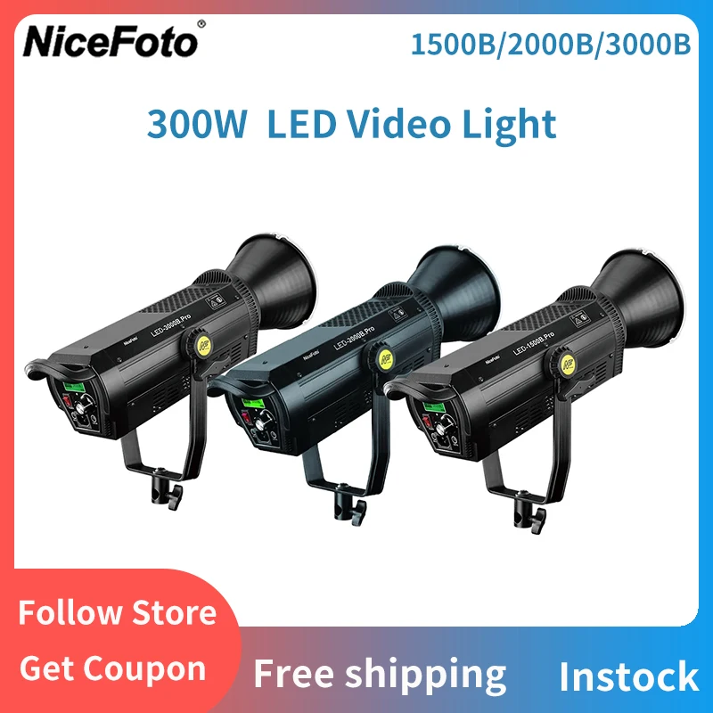 NiceFoto LED-1500B/2000B/3000B Pro 300W Professional LED Video Light ...