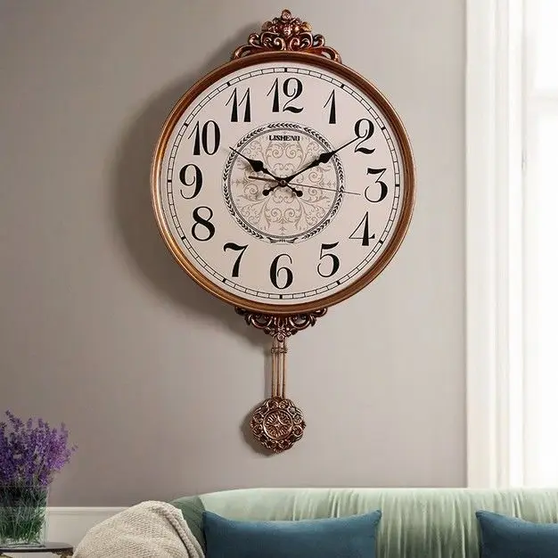 Clocks Wall Clock Living Room American Creative Fashion European Simple ...