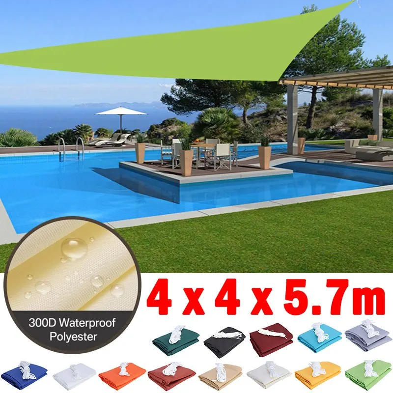 4x4x5.7m triângulo à prova dwaterproof água sun sombra vela ao ar livre ...