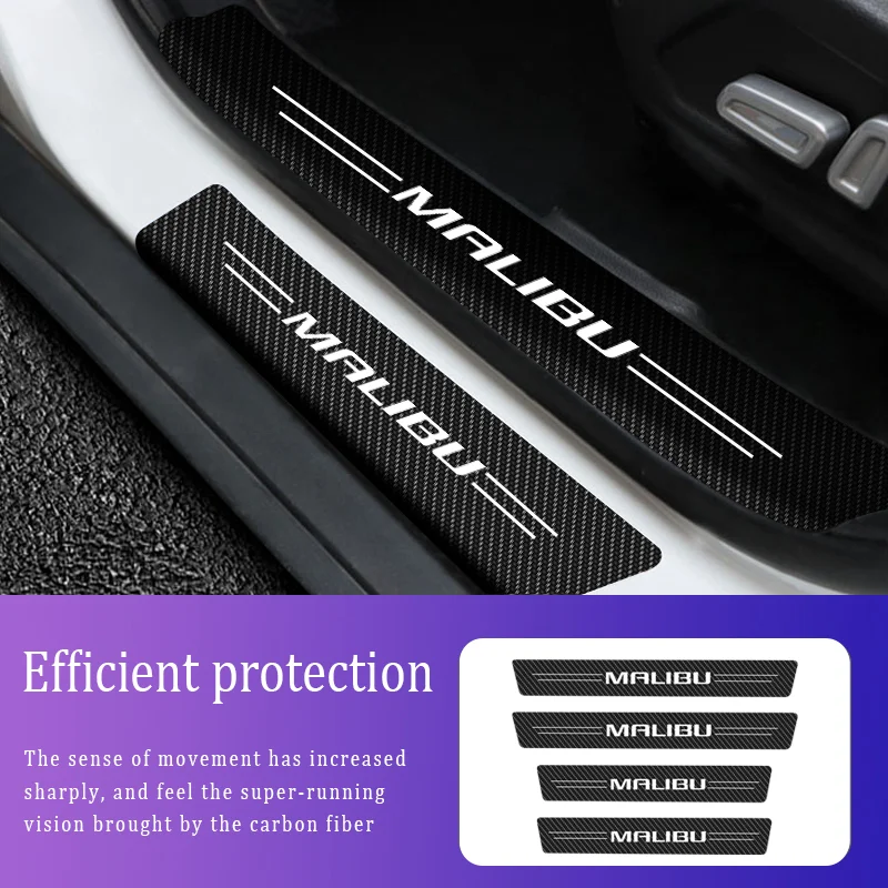 Car Door Threshold Scuff Plate Carbon Fiber Sill Protector Stickers For ...