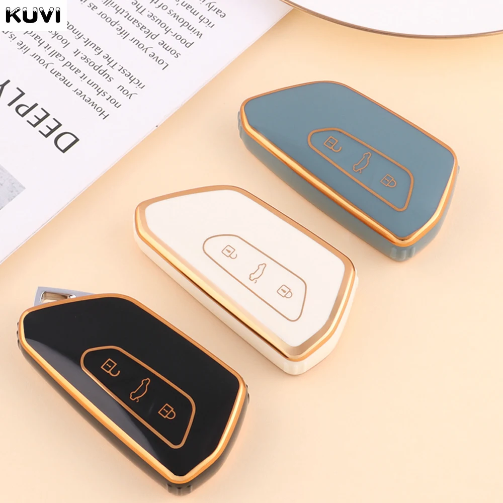 TPU Car Key Case Cover Shell Fob For Volkswagen VW Golf 8 MK8 ID-4 ID-6 ...