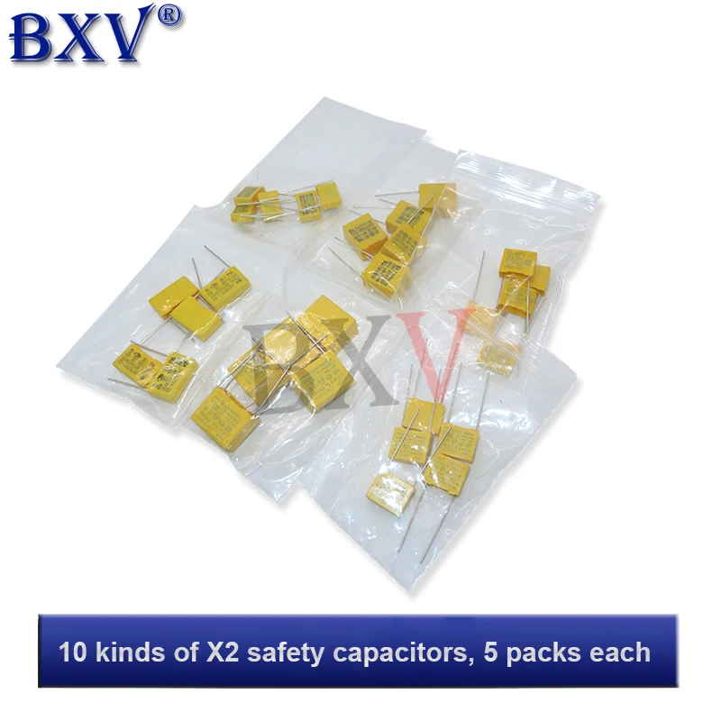 50PCS/Set 275VAC X2 Safety Capacitor Package Electronic Component ...