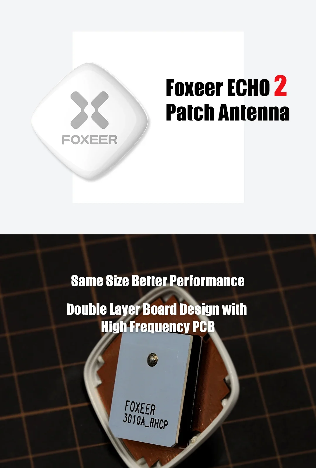 Антенна FOXEER Arrival Echo 2 Patch Mini 5.8G с усилением 8 дБи 5,8 ГГц ...