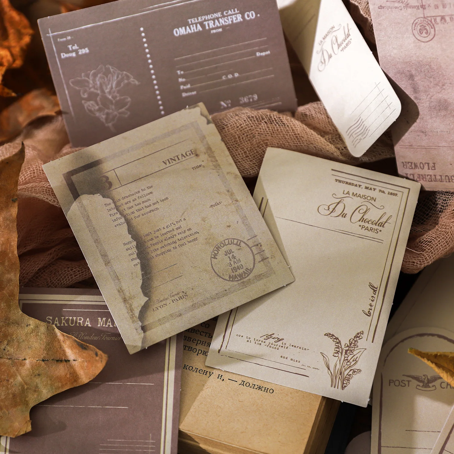 JIANWU Starry Old Letters Series Vintage Film Label Landscaping Sticker ...